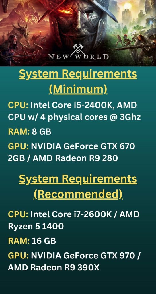 New World System Requirements - UBG